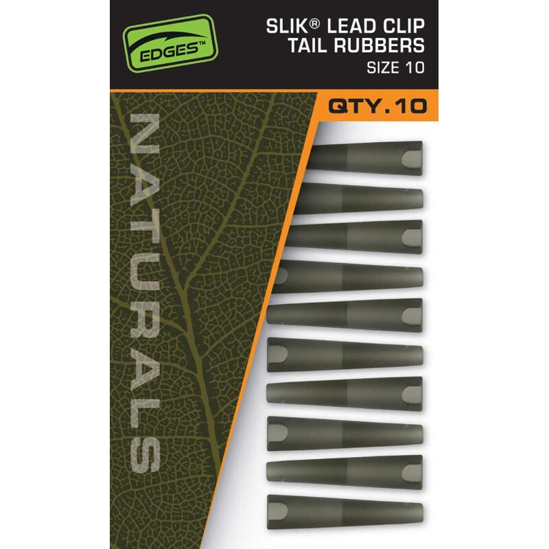 Fox - EDGES Naturals Slik Lead Clip Tail Rubber - Size 10, 4,39
