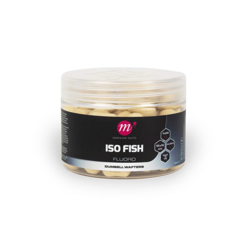 Mainline ISO Fish Fluoro Dumbell Wafters - 12 x 15mm - White, 10,99